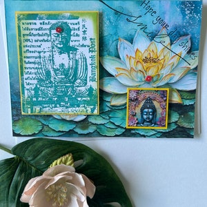 Lotus Flower Card Set, Namaste, Buddha, Bali Cards, Indonesian Art ...
