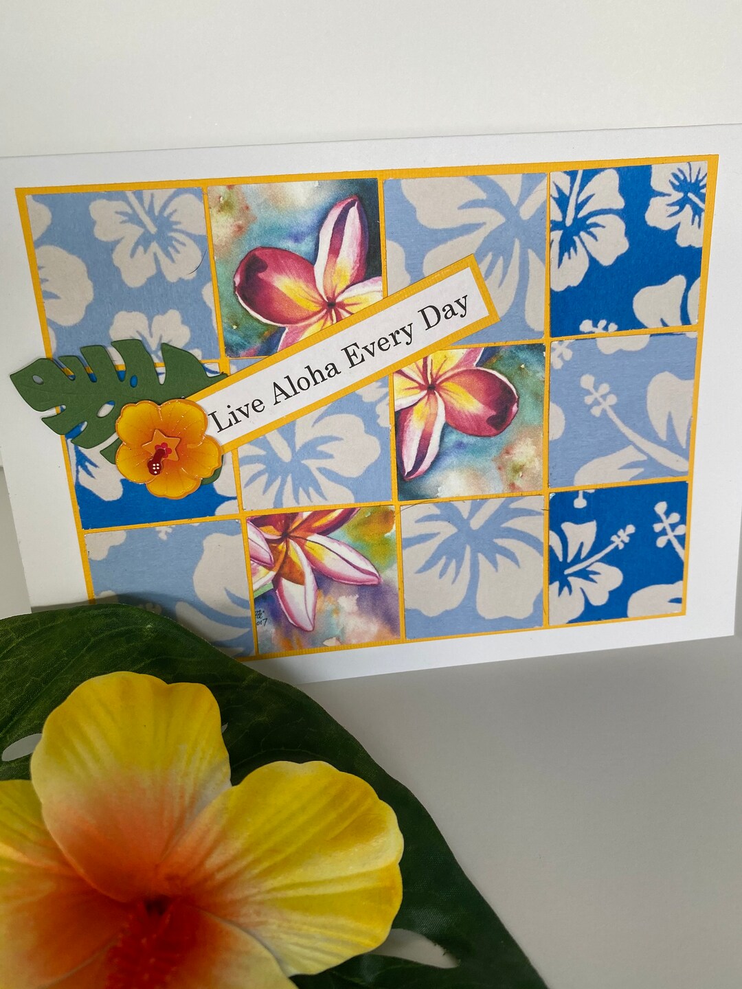 Hawaiian Plumeria Greeting Card, Aloha Card, Vintage Hawaii, Tropical ...