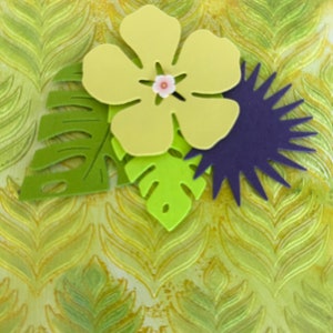 Hawaii Greeting Card, Hawaii Art, Embossed Tropical Aloha, Hibiscus ...