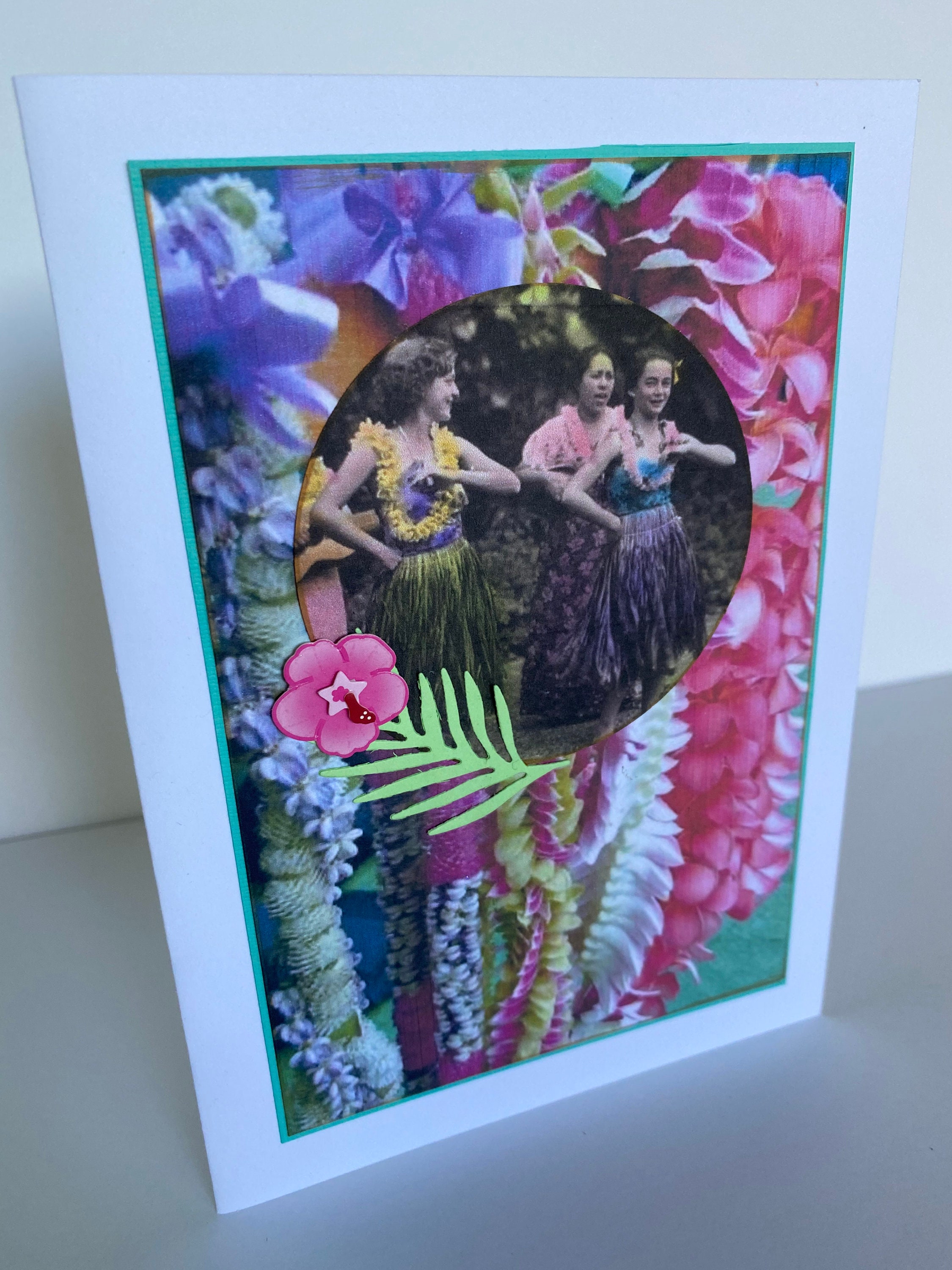 Hula Dancer Birthday Card: Aloha Greetings, Vintage Hawaii Leis, Island ...