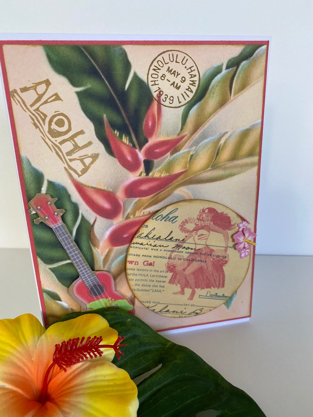 Aloha Hula Girl Greeting Card, 1939 Honolulu, Old Hawaii, Retro Aloha ...