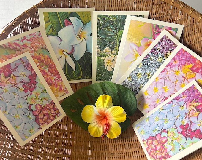 Hawaii Greeting Card Set of 6, Folded Blank Thank You Note Cards ...