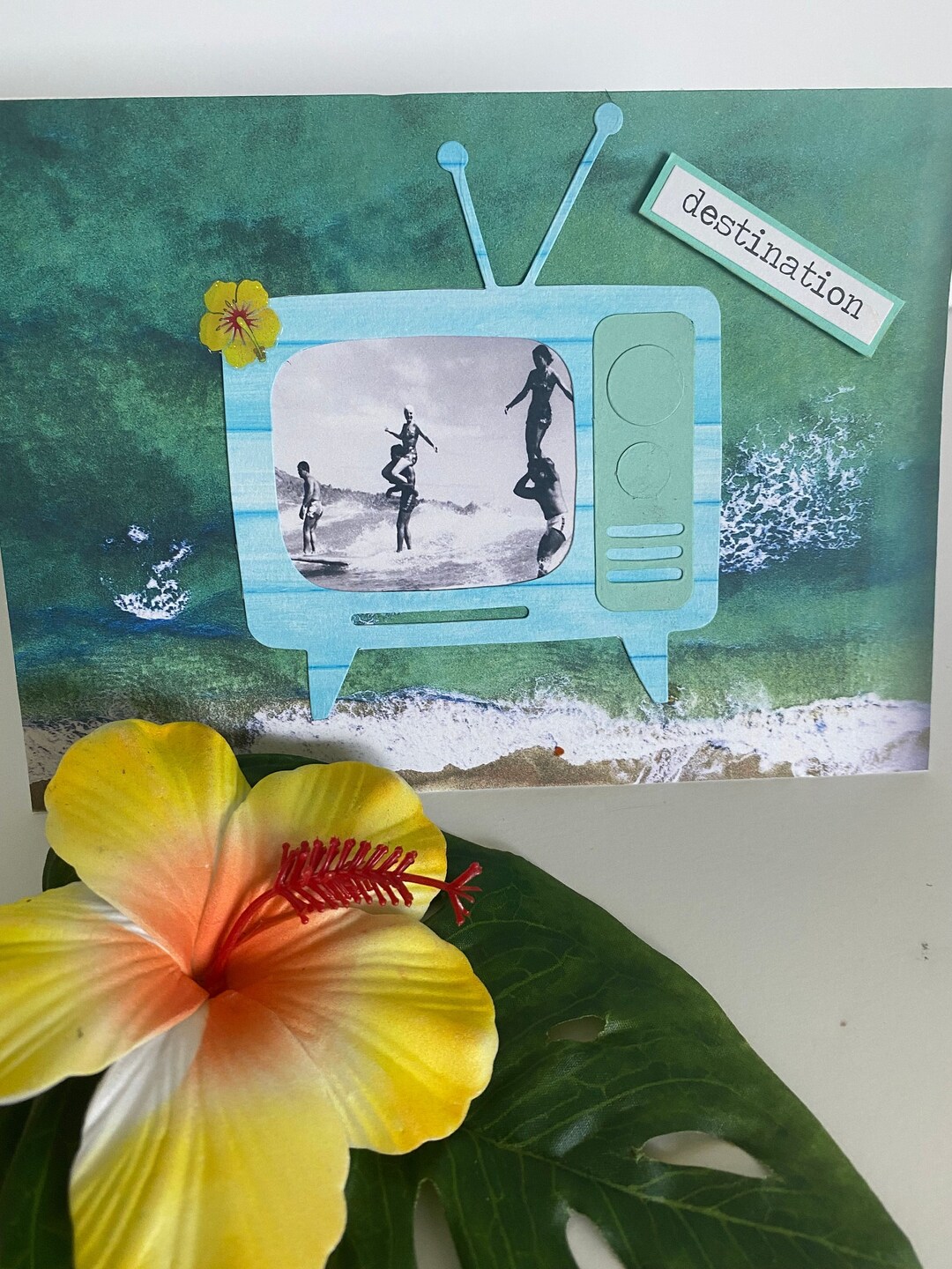 Retro Honolulu Surfing Card: Vintage Hawaii Five-0 Beach Art, Aloha ...