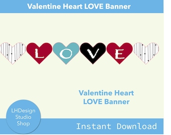 Love Heart Banner | Etsy