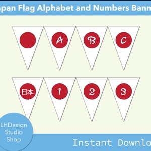 Japan Flag Printable Alphabet Banner - Includes All Letters, Numbers ...
