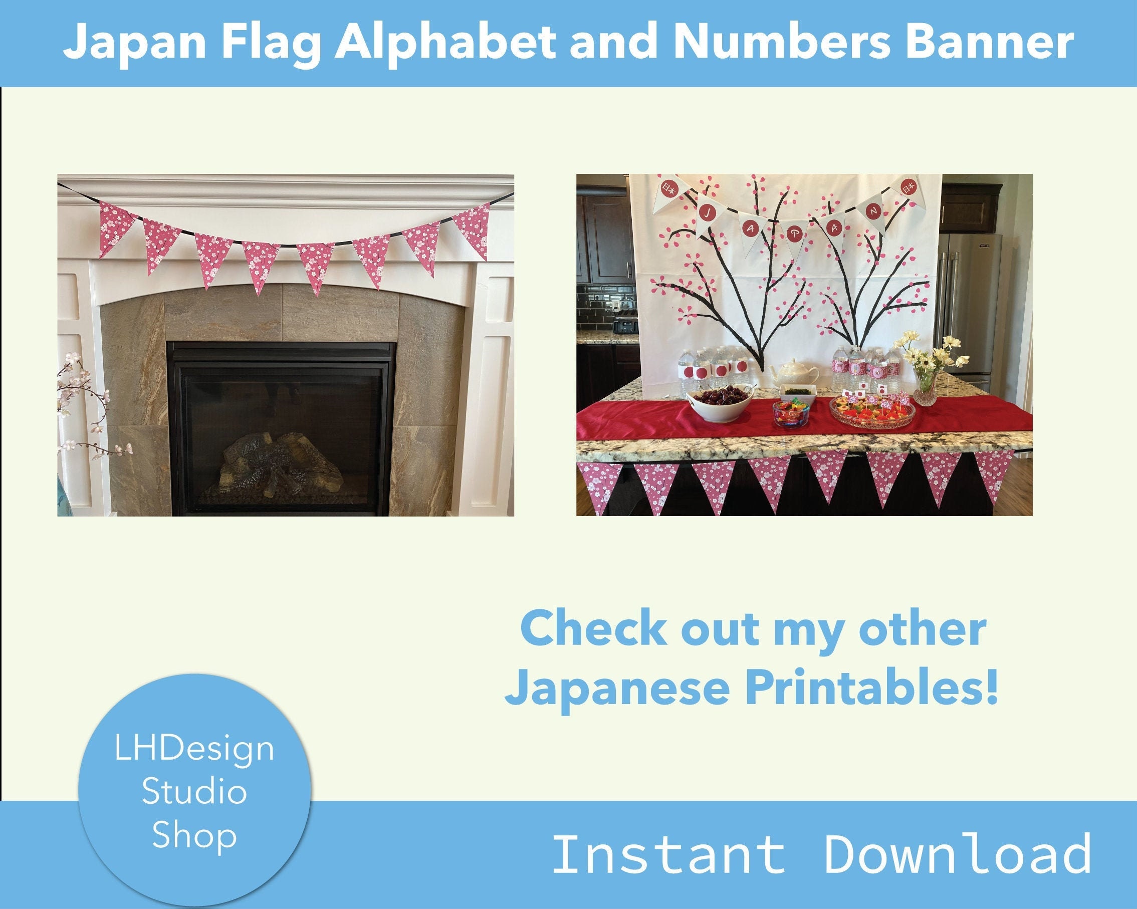 Japan Flag Printable Alphabet Banner - Includes All Letters, Numbers ...