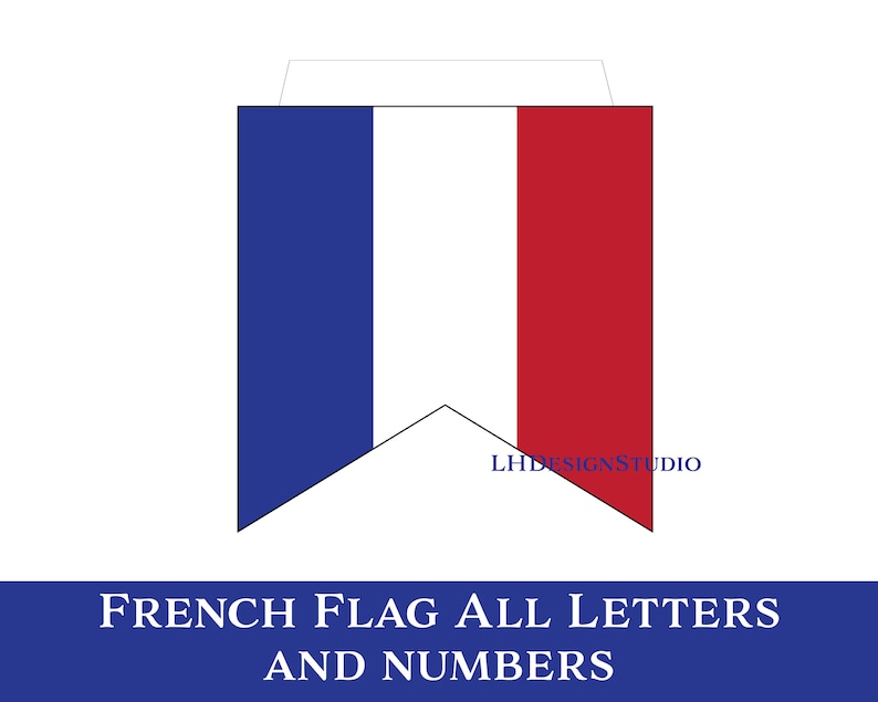 French Flag Alphabet, Letters, and Numbers Banner, INSTANT DOWNLOAD ...