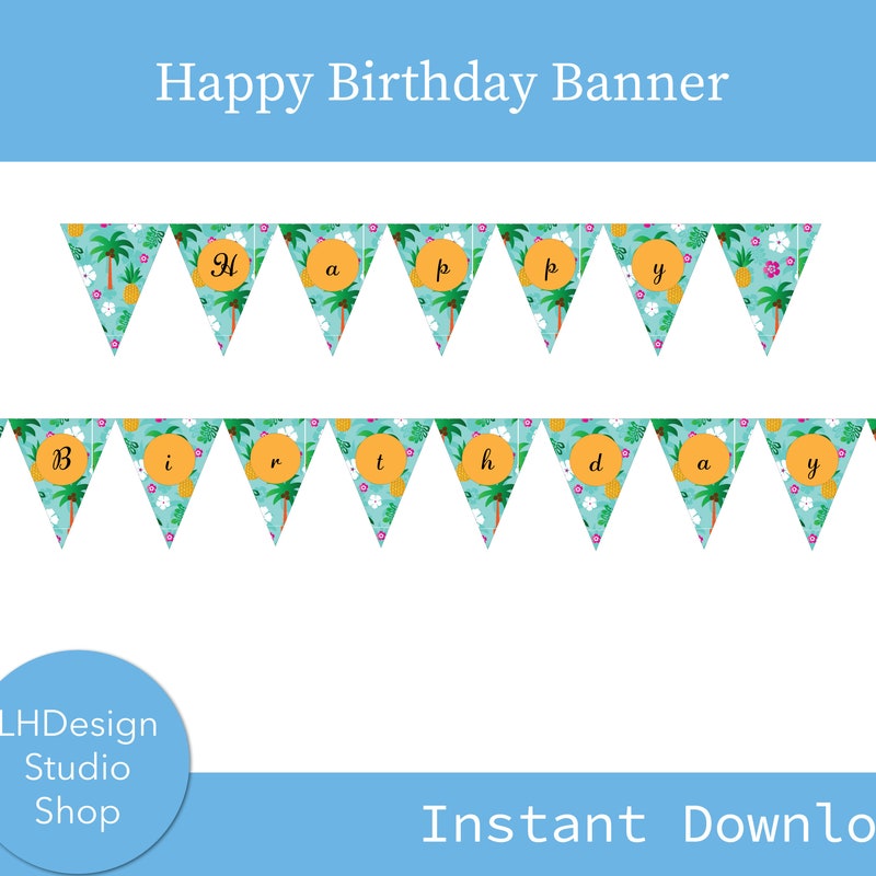 Hawaiian Birthday Banner - Etsy