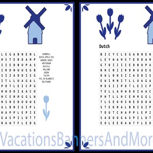 Dutch Delftware Word Search Printable Game - INSTANT DOWNLOAD - PDF ...
