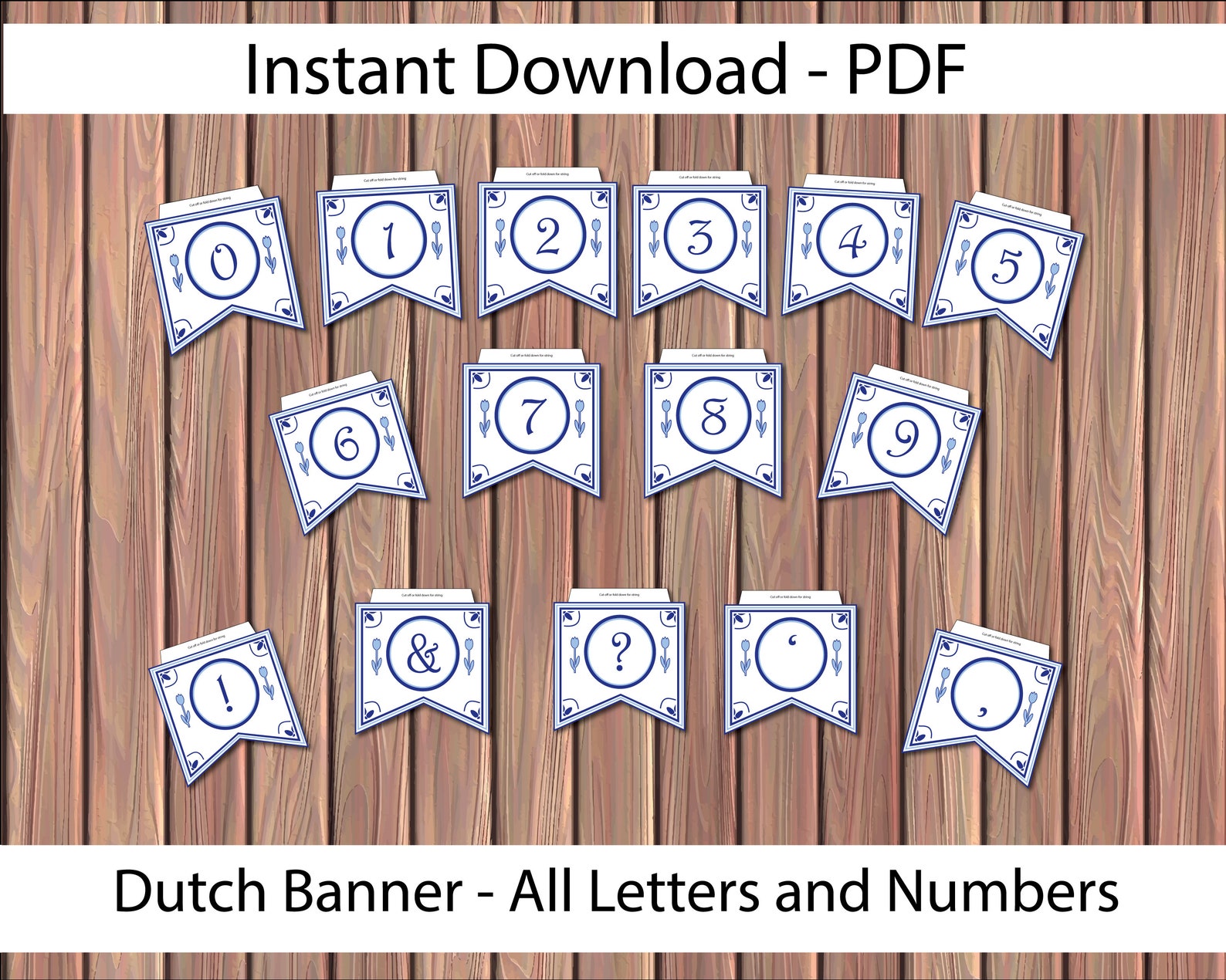 Dutch Delft Flag Customizable Printable Banner With Entire Alphabet ...