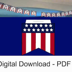 American Flag Happy Birthday Banner - INSTANT DOWNLOAD - Digital File ...