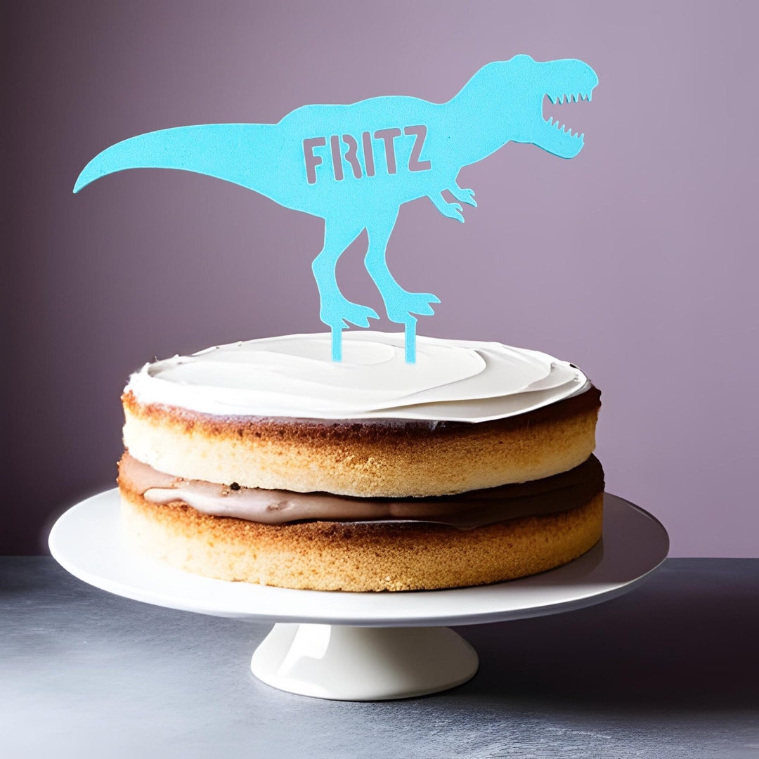 Dino T-REX Cake Topper for Birthday Personalized With Name Cake Topper ...