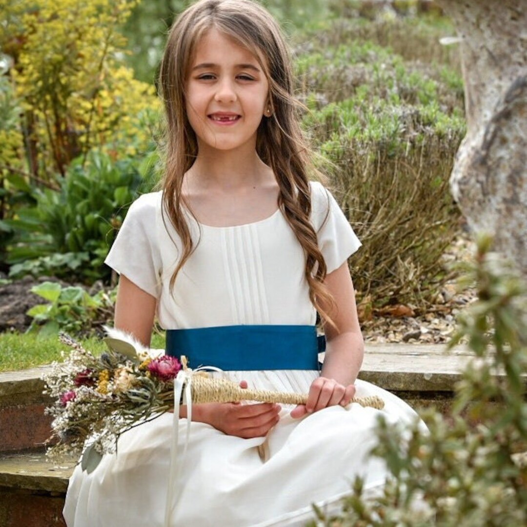 Teal Turquoise Sash for Dress for Flower Girl, Junior Bridesmaid ...