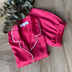 Women's Bright Pink Personalised Pyjamas Womens Pink Pyjama Gift ...