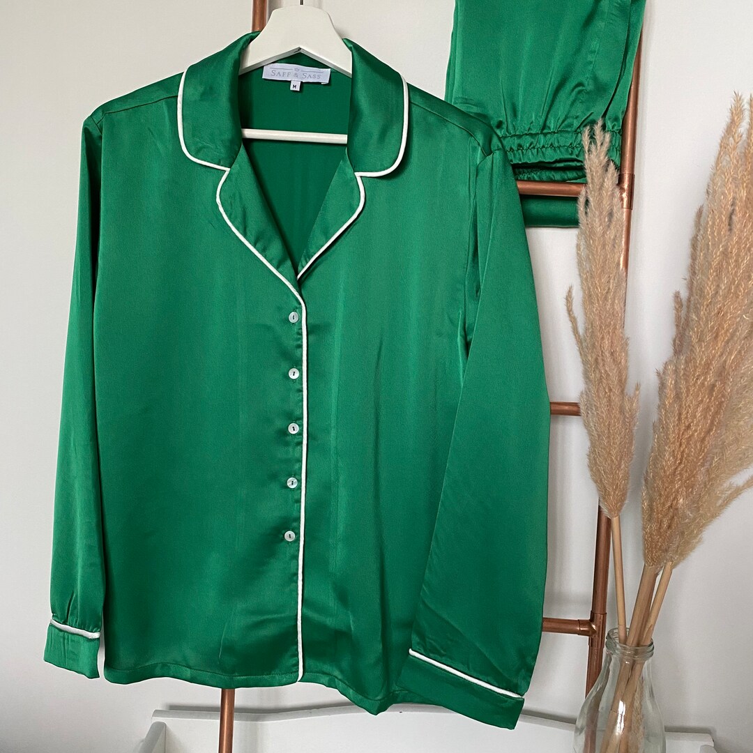 Emerald Green Personalised Wedding Bridesmaid Pyjamas Womens - Etsy