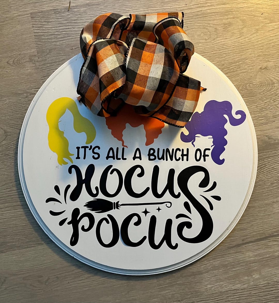 Hocus Pocus 12 Round Door Hanger white - Etsy