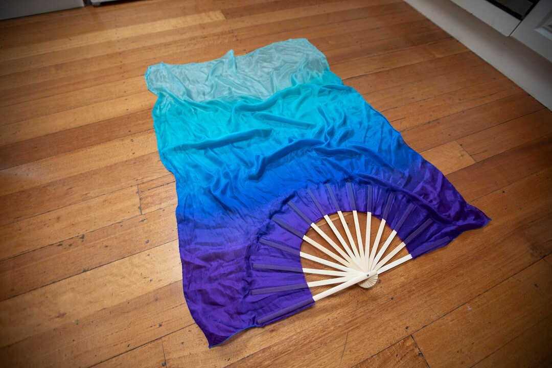 Standard Size Single 44 Inch Purple Rain Silk Fan right Handed - Etsy