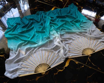 Custom Standard Size Vivid Rainbow Watercolour Silk Fans Dancing ...