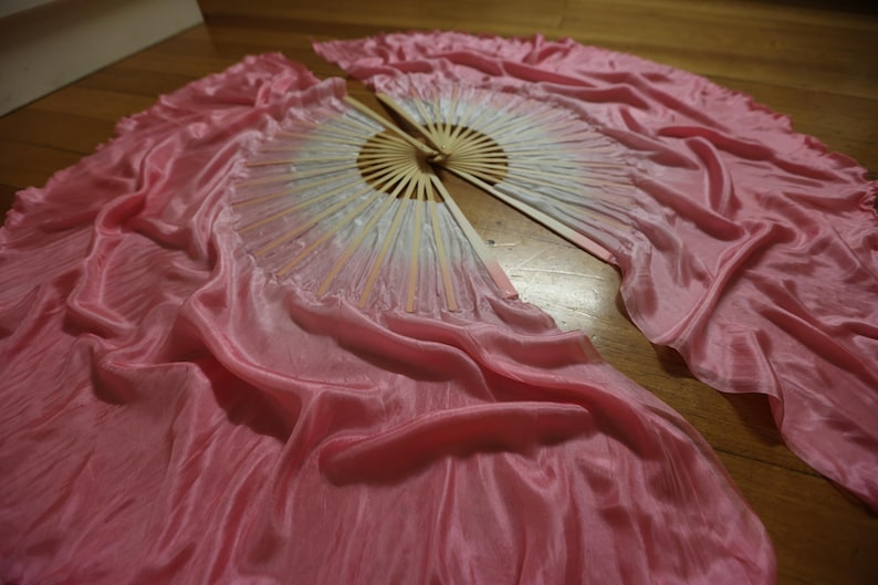 Pink Lotus Half Moon Fans made to Order - Etsy