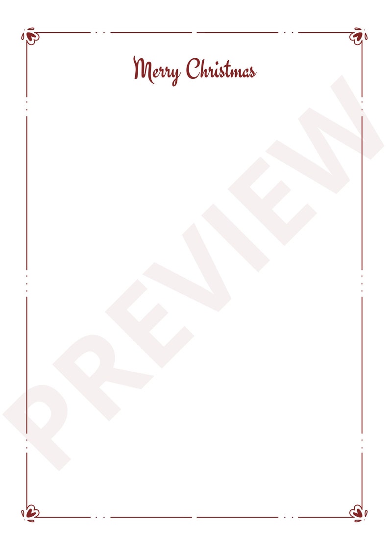 Printable Christmas Stationery Letter Digital Download Instant ...