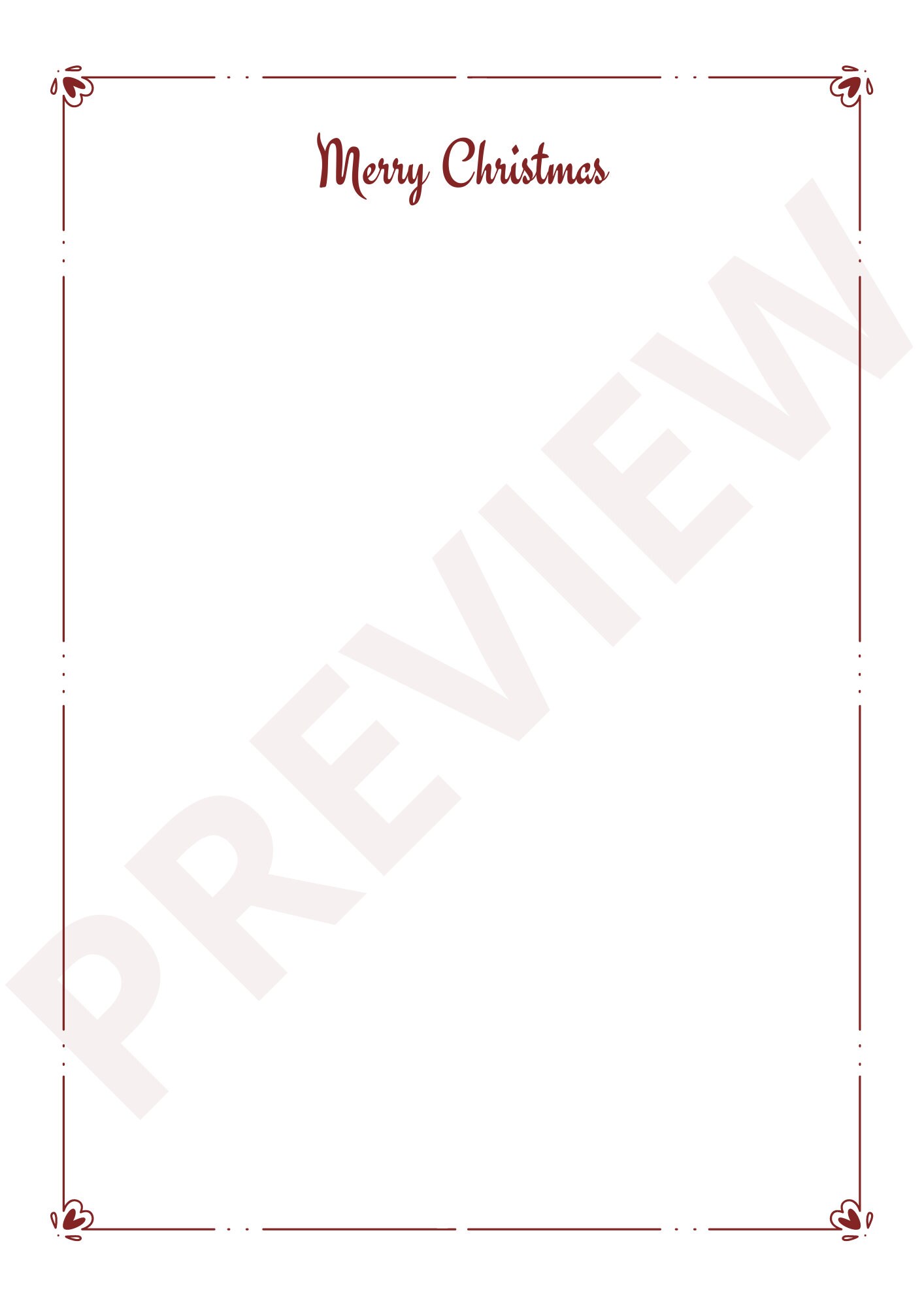 Printable Christmas Stationery Letter Digital Download Instant ...