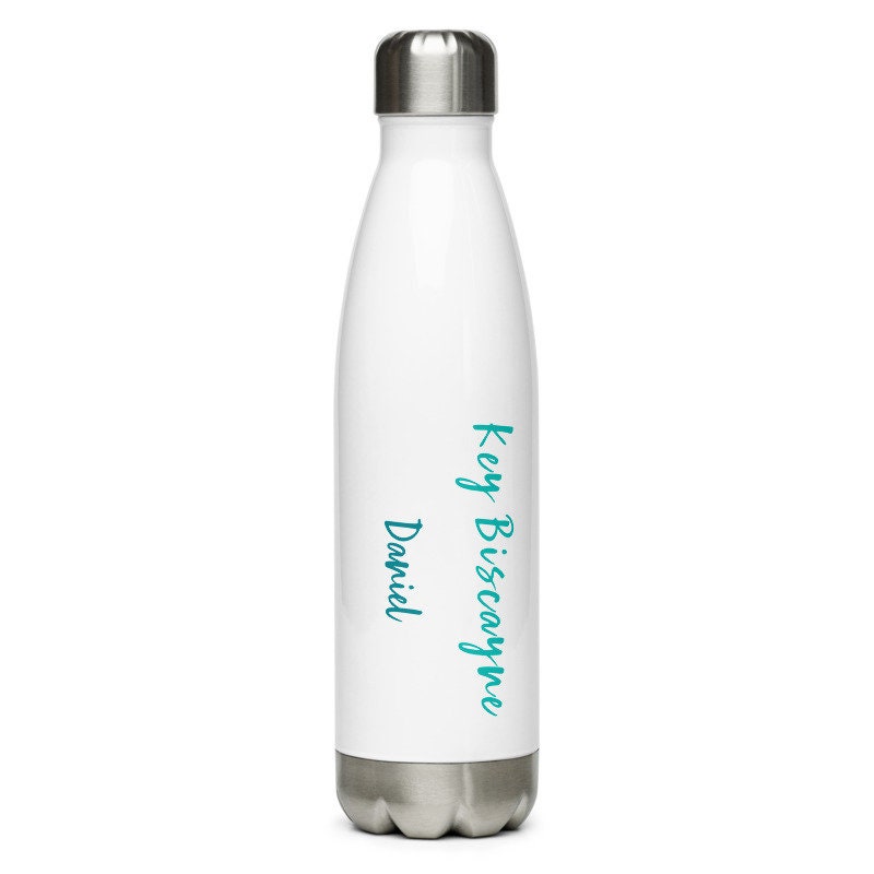 Key Biscayne Map Water Bottle Personalize It With Your Name - Etsy