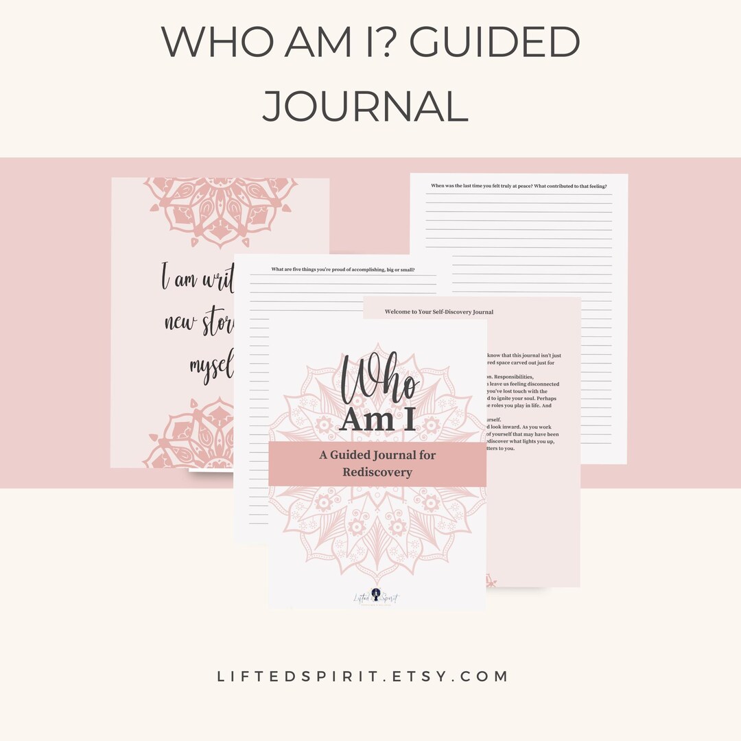 Who Am I - Guided Journal - Journal Prompts for Self Discovery