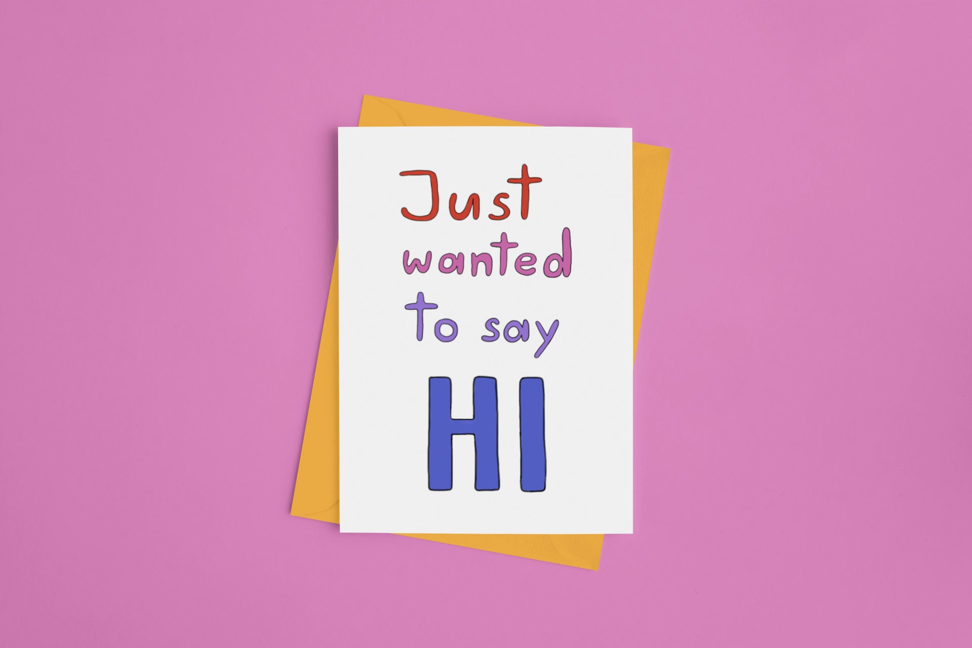 Greeting Postcard "just Wanted to Say Hi" - Etsy