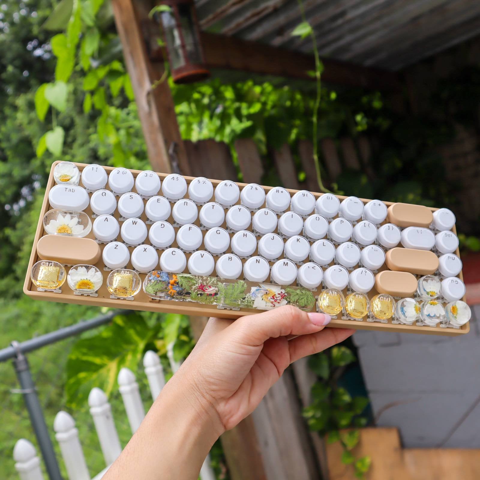 Complete Artisan Koi Fish Keyboard Botanical Bluetooth | Etsy