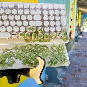 Leaf Typewriter Style RBG Keyboard With Number Pad and Wrist Rest - Etsy
