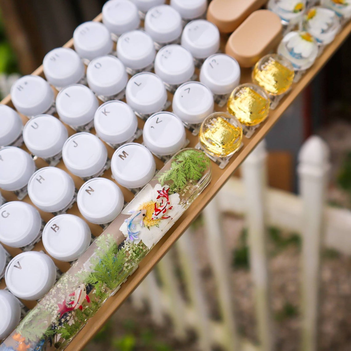 Complete Artisan Koi Fish Keyboard Botanical Bluetooth | Etsy