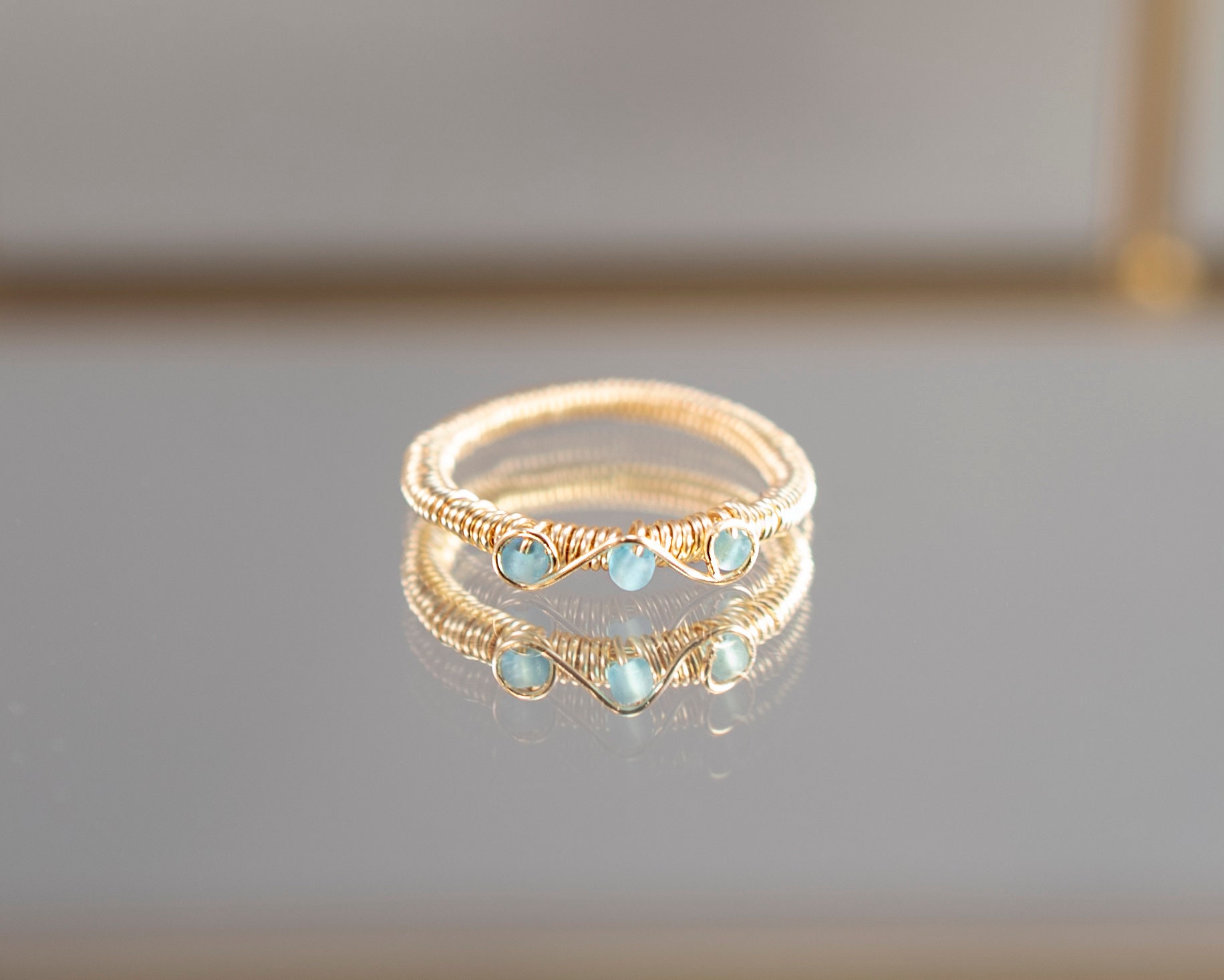 Handmade Beaded Wire Ring | Etsy