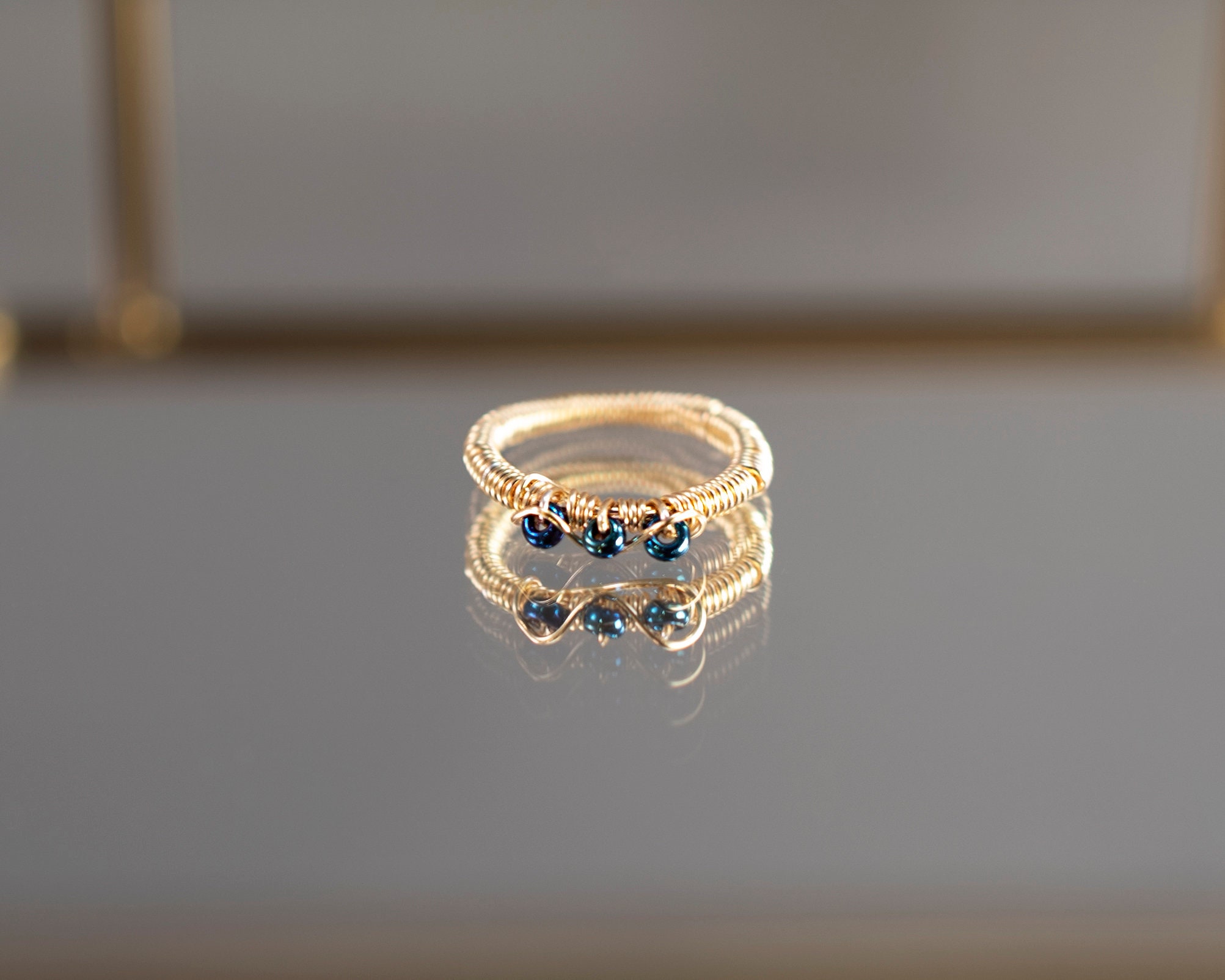 Handmade Beaded Wire Ring | Etsy