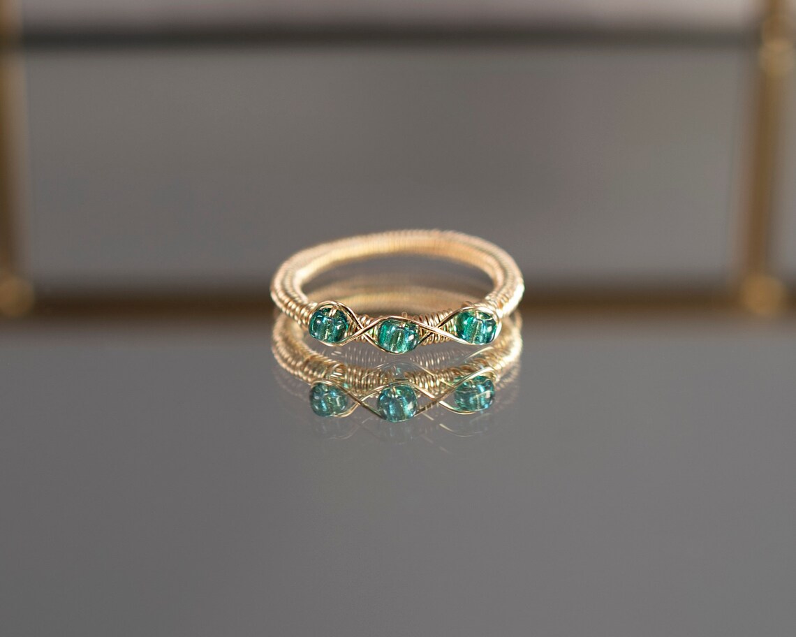 Handmade Beaded Wire Ring - Etsy