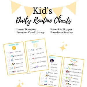 Daily Routine Chart for Kids, Pre-schoolers, Toddlers - Checklist - To ...