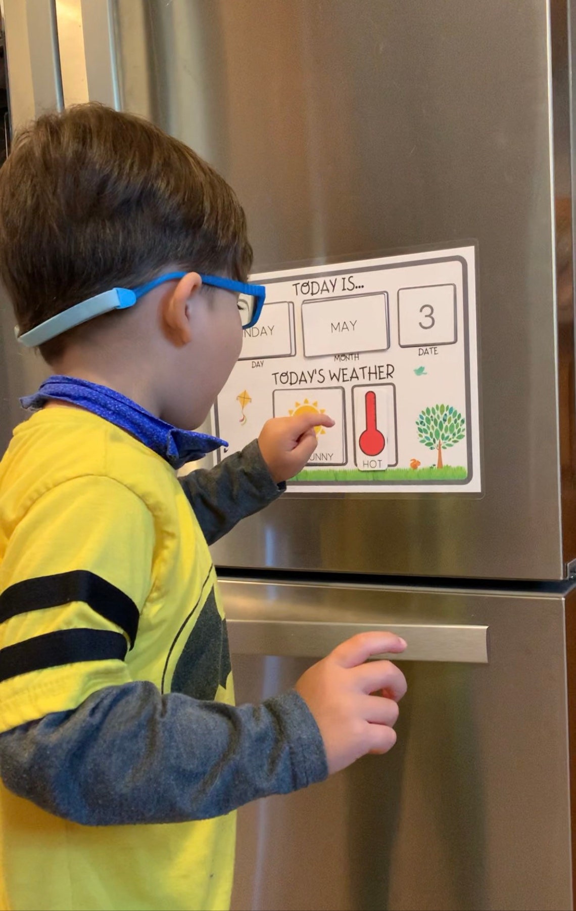 Kid's Printable Daily Calendar, Daily Calendar Set, Calendar Time for ...