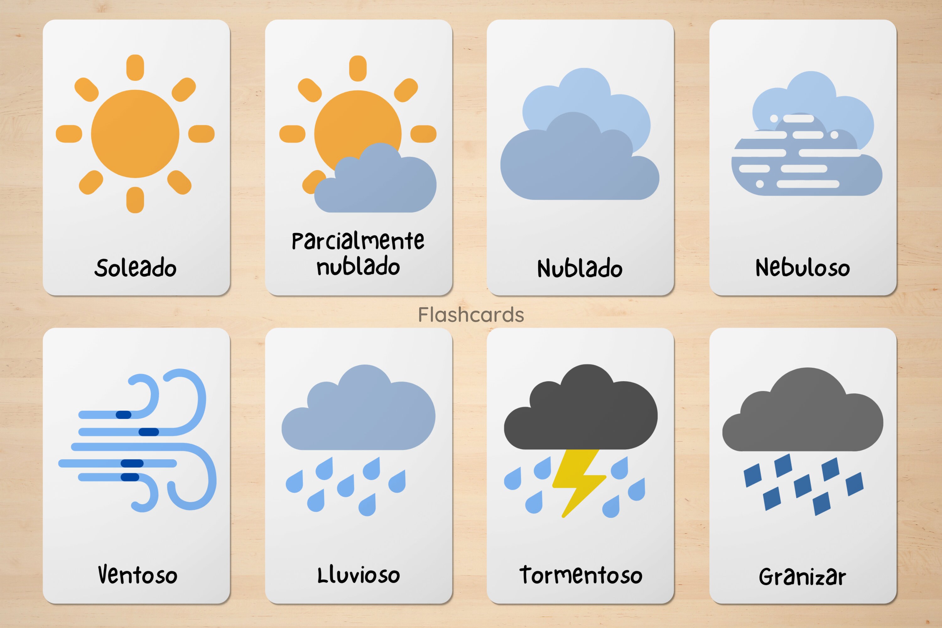 Printable Spanish weather station Spanish weather chart | Etsy
