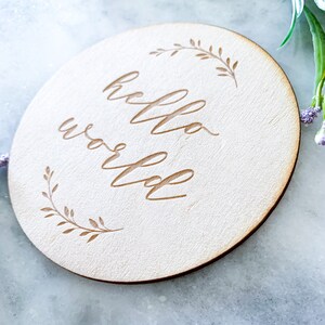 Hello World Wooden Birth Announcement Sign Hospital Newborn Photo Prop ...