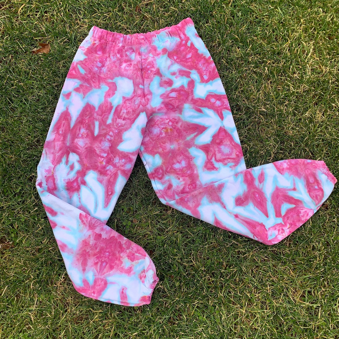 Blue Raspberry Tie Dye Sweatpants - Pink Tie Dye Sweatpants // Pink ...