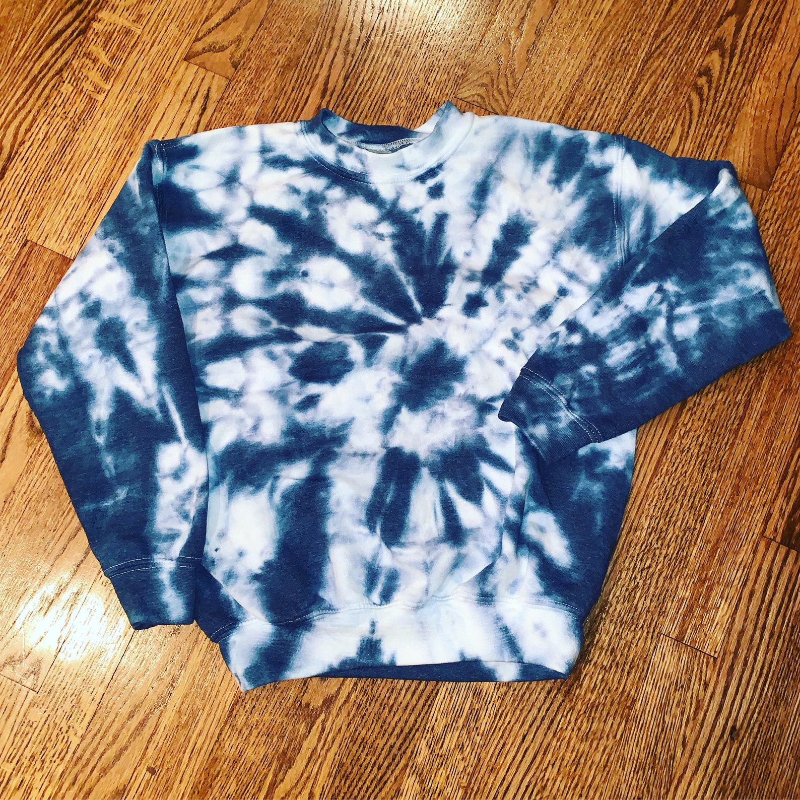 Washed Indigo Swirl Tie Dye Sweatshirt // Kids Sweatshirt // | Etsy