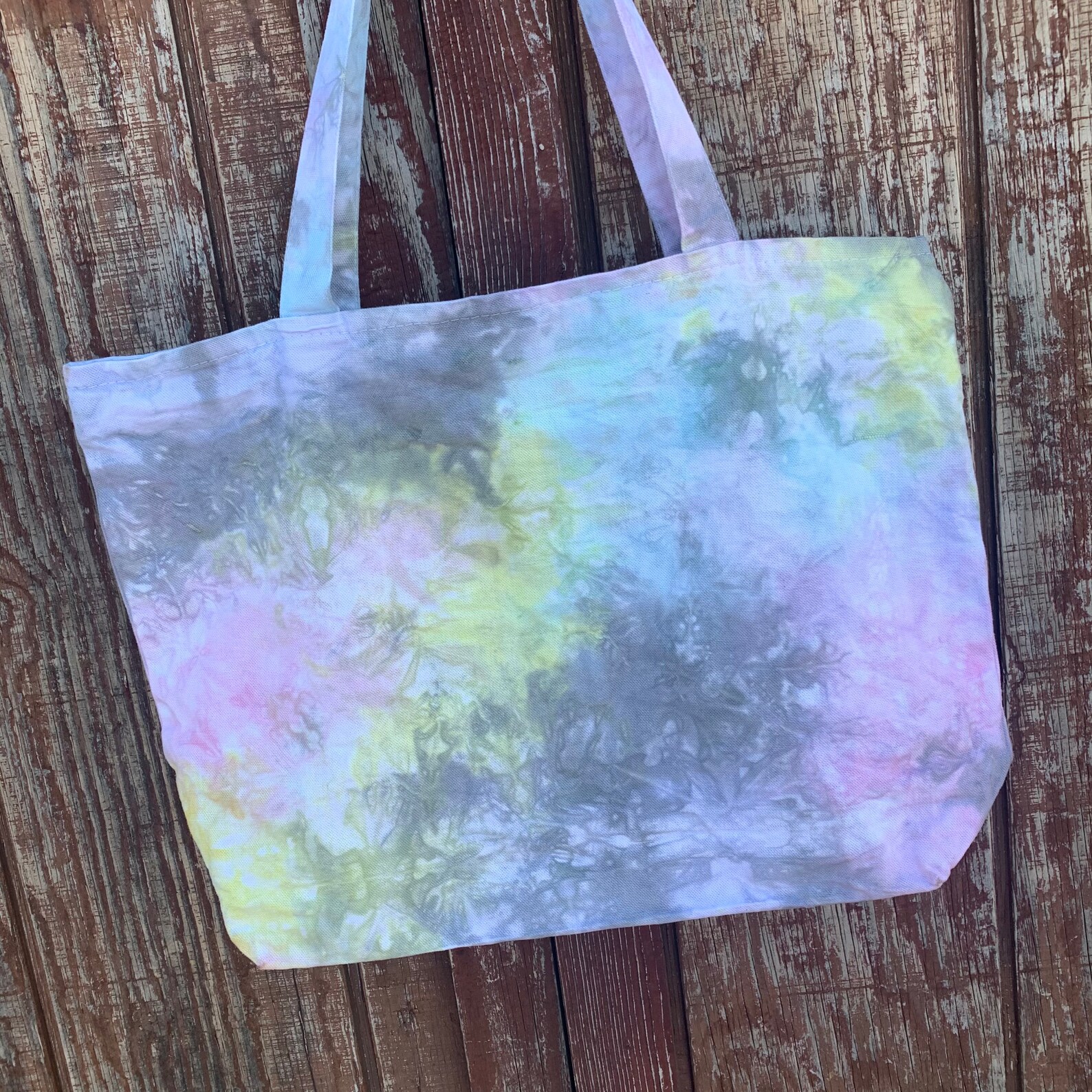 TIE DYE TOTE // Tie Dye Zippered Tote // Beach Tote // Pastel | Etsy