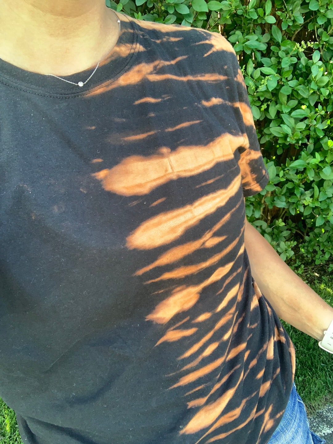 Half and Half Bleach Dye Shirt // Bleached Shirt // Acid Washed Shirt ...