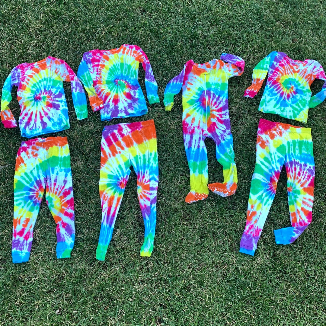 Rainbow Tie Dye Pajamas // Kids and Adult Matching Tie Dye // Matching ...