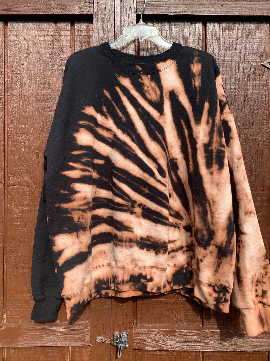 Bleach Dye Sweatshirt // Acid Wash Sweatshirt // Black Bleach Dye ...