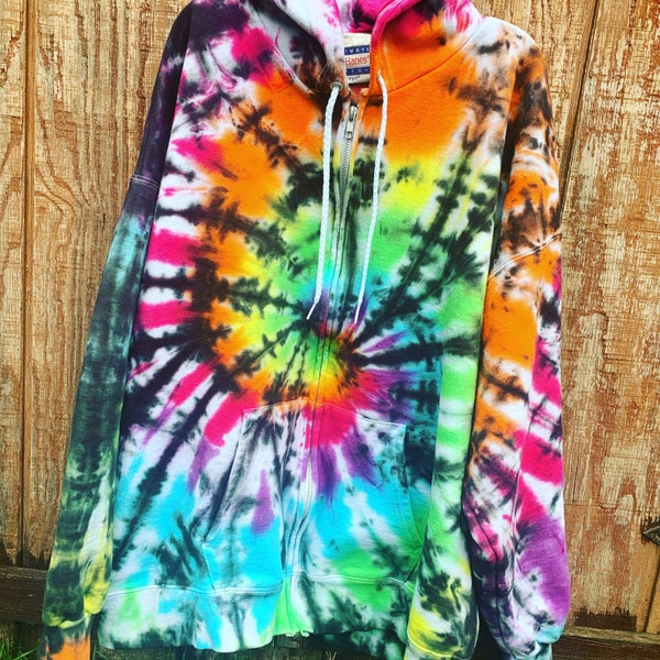 Rainbow Tie Dye Hoodie Etsy