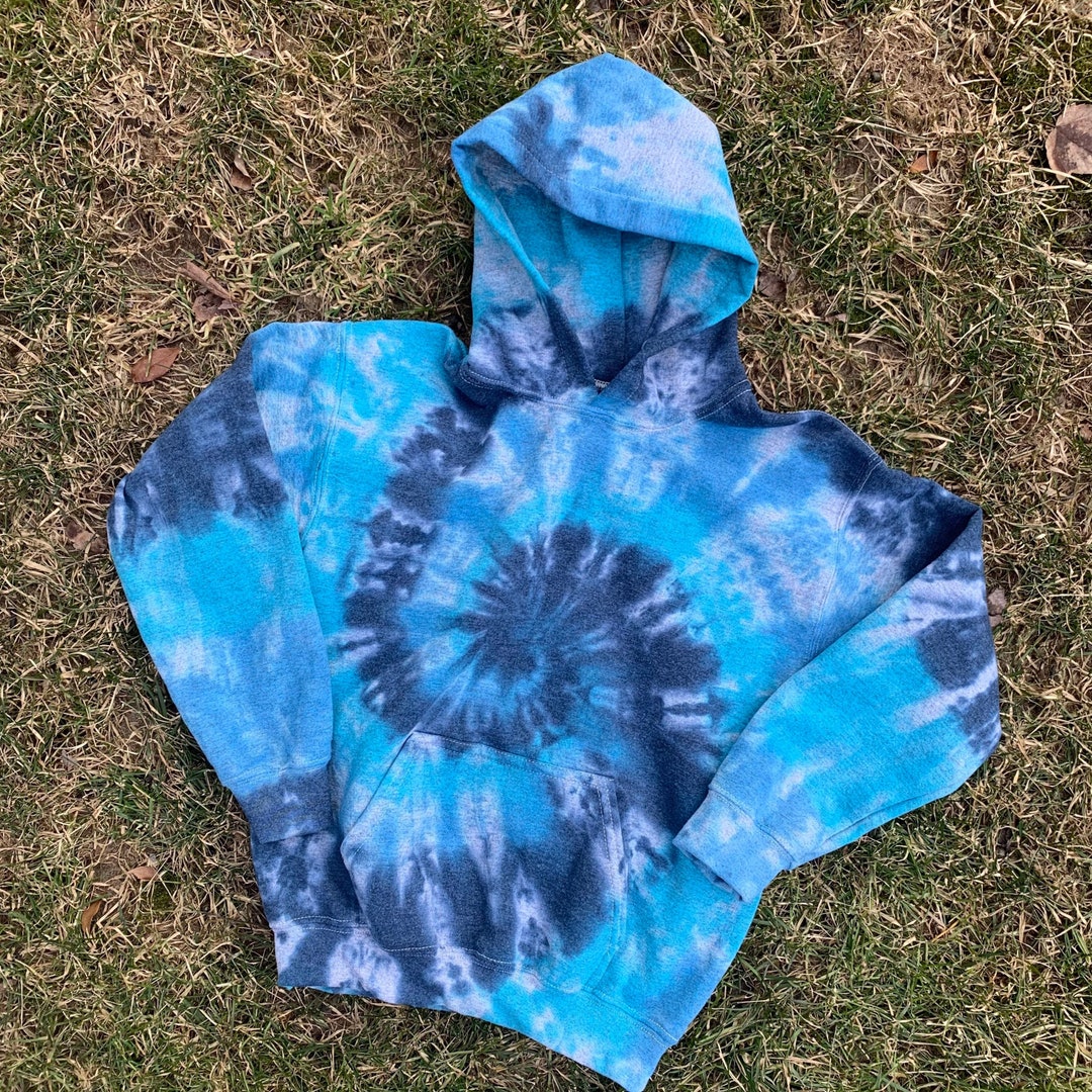 Blue Tie Dye Sweatshirt // Blue Tie Dye Hoodie // Blue Tie Dye ...