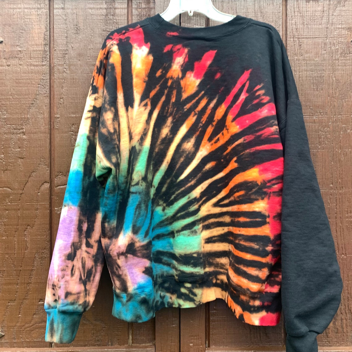Rainbow Bleach Dye Sweatshirt // Acid Wash Sweatshirt // Black - Etsy