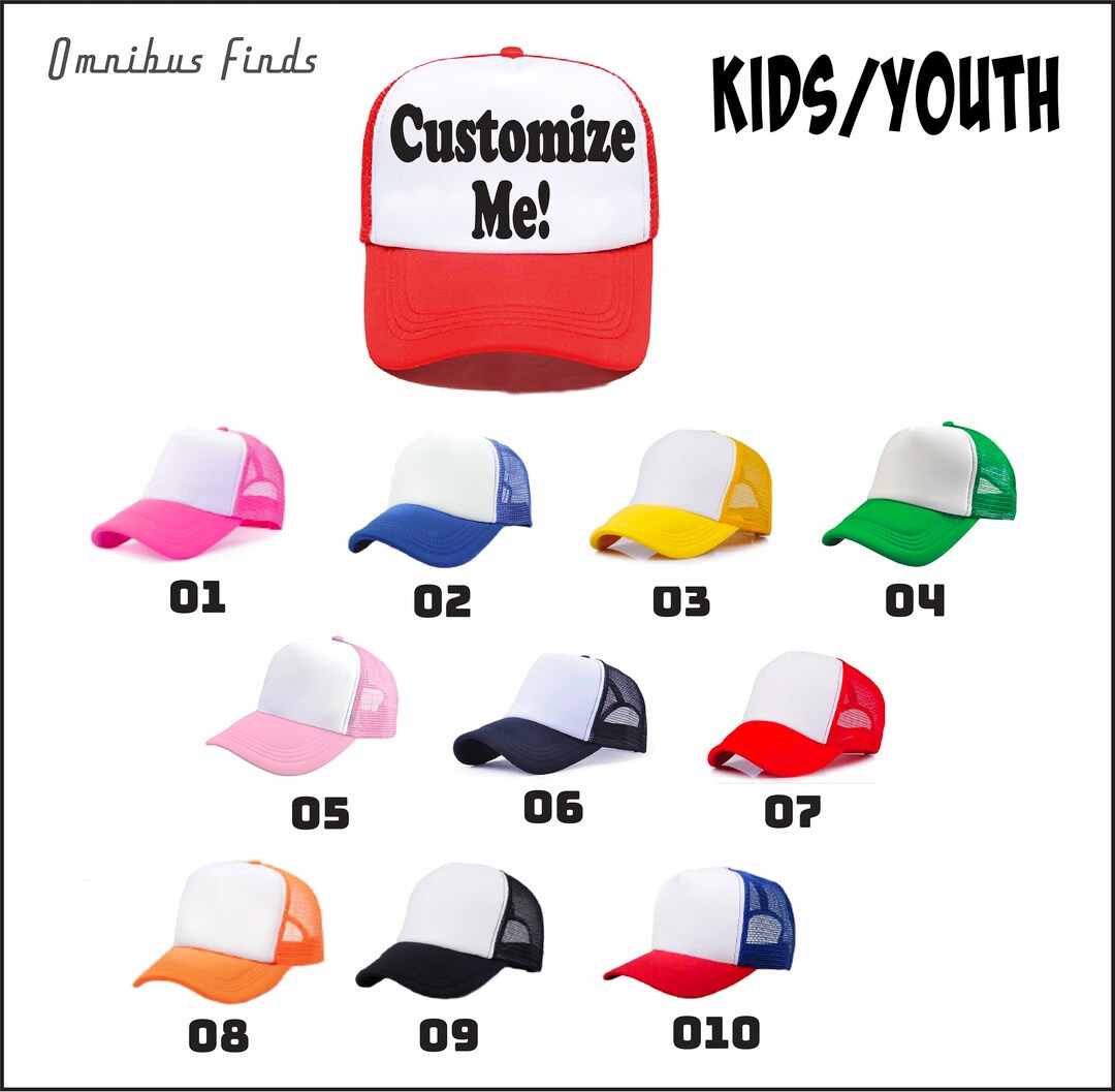 Custom Ready Foam Panelled Mesh Trucker Hats, Kids/teen Size, Headwear ...