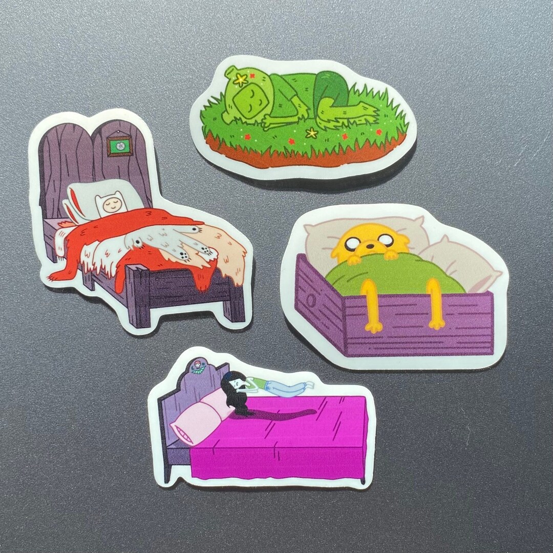 Adventure Time Sleepy Sticker Pack Die Cut Vinyl Stickers for Laptops ...