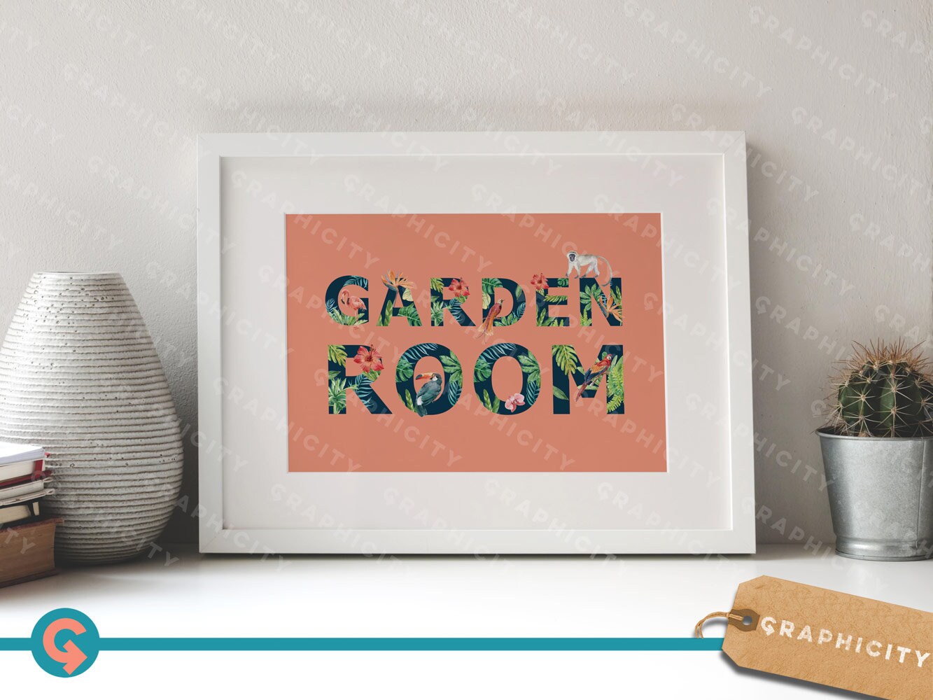 GARDEN ROOM Sign Art Print Typography A4 Landscape Digital - Etsy